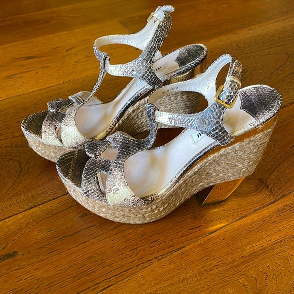 Miu Miu | Shoes | Miu Miu Snake Skin Platform Sandals | Poshmark
